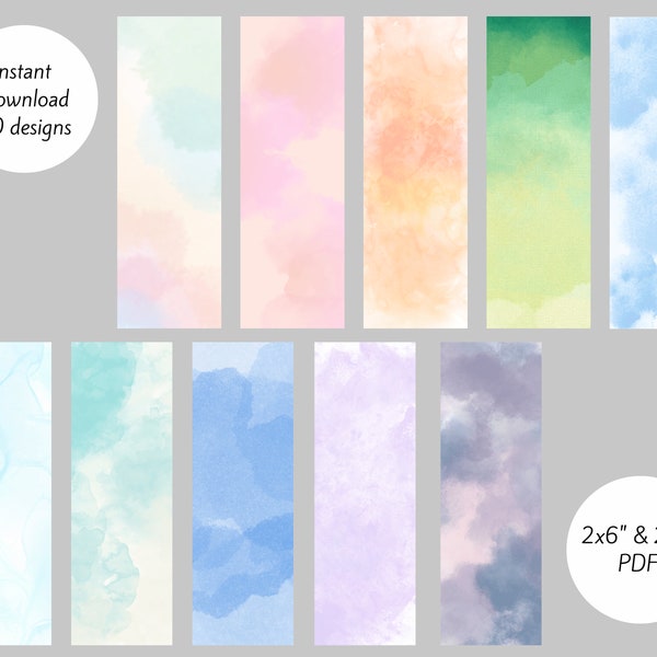 Watercolor Bookmarks - Etsy