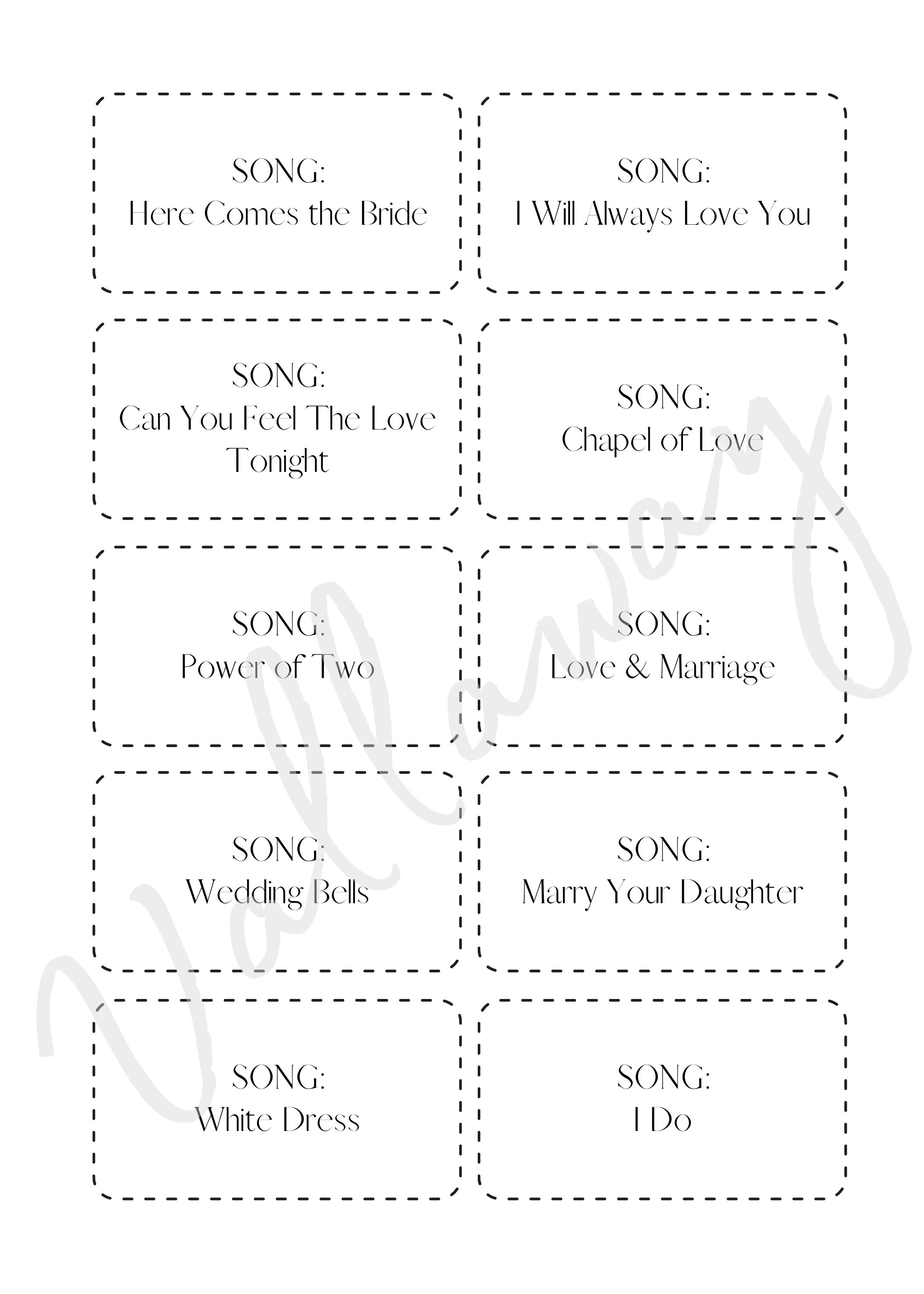 Wedding Table Charades - Wedding Game, Bridal Shower Game, Engagement ...