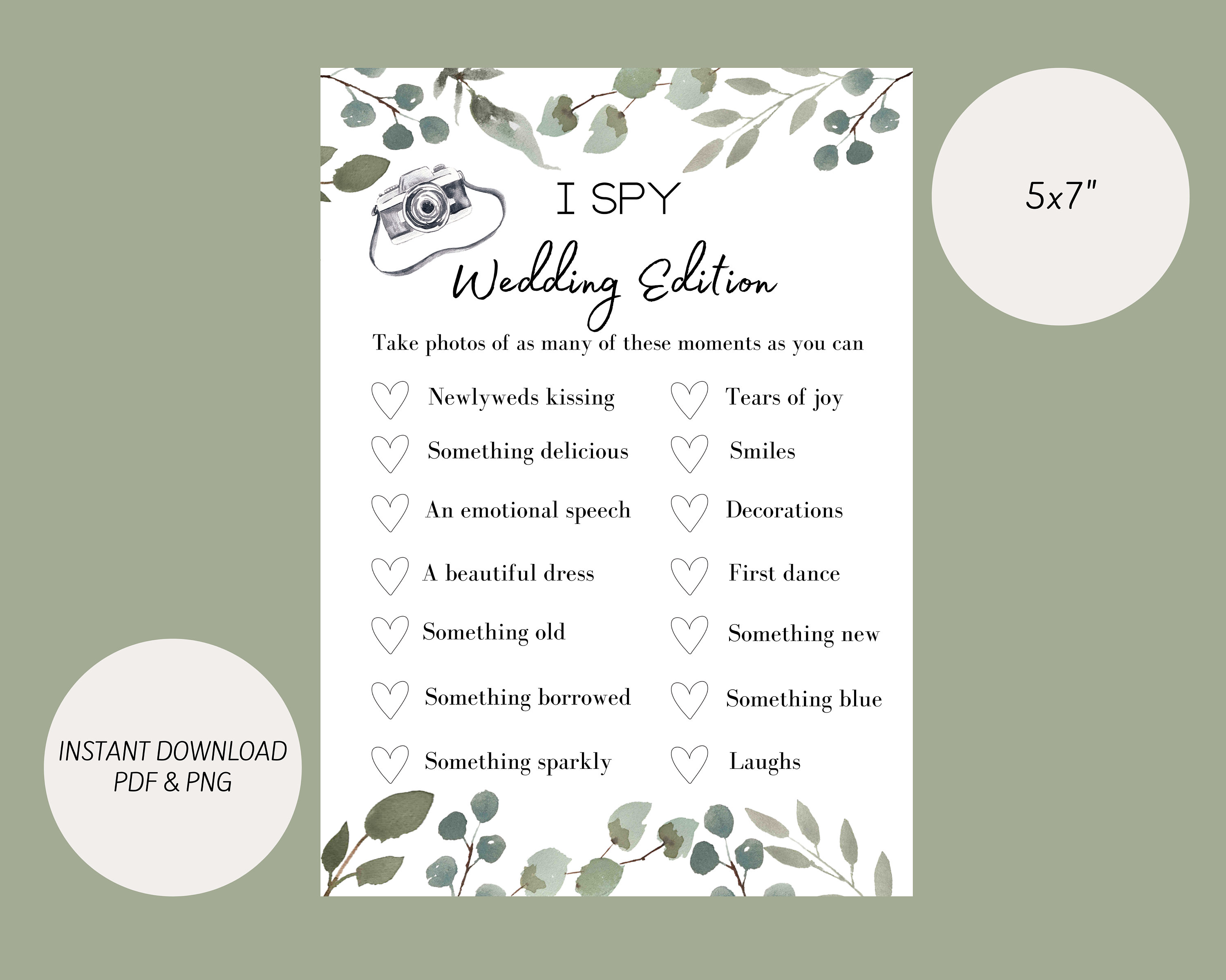 I Spy - Wedding Edition - Etsy