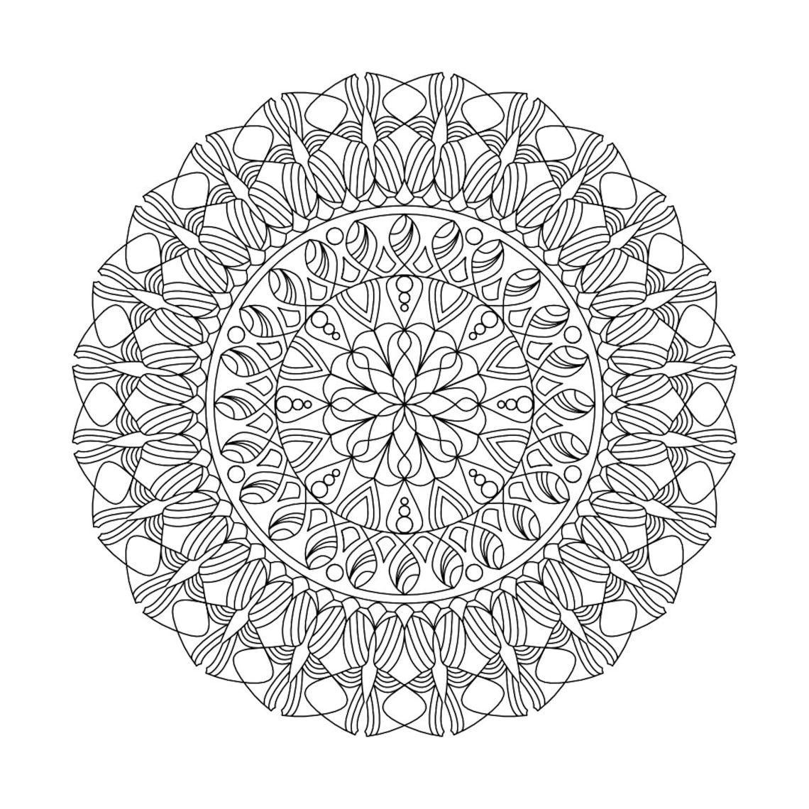 Mandala Coloring Pages, Digital Mandala Art, PDF Download - Etsy