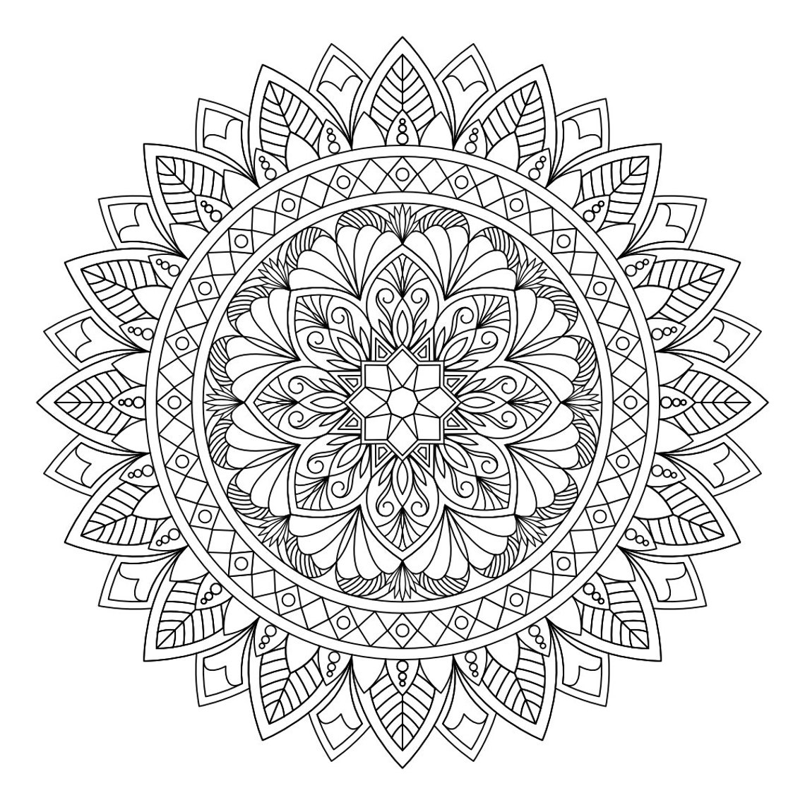 Mandala Coloring Pages, PDF Downloads, Digital Mandala Design, Series 8 ...