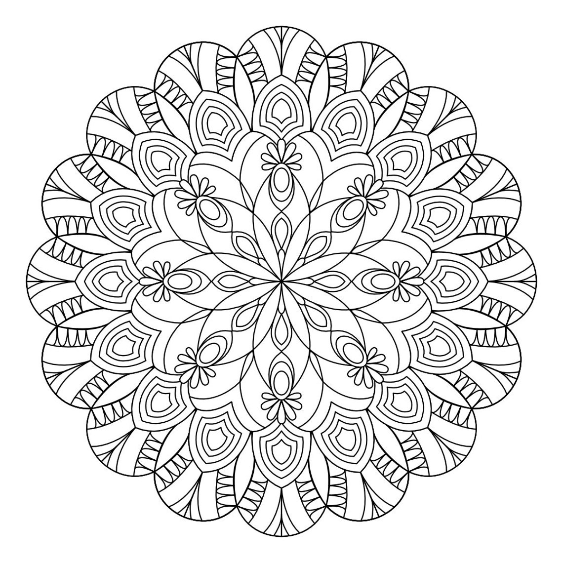 Mandala Coloring Pages, PDF Downloads, Digital Mandala Design, Series 8 ...