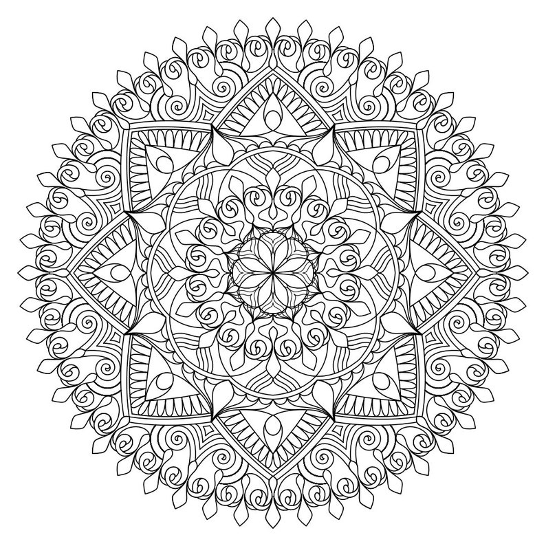 Mandala Coloring Pages, PDF Downloads, Digital Mandala Design, Series 8 ...