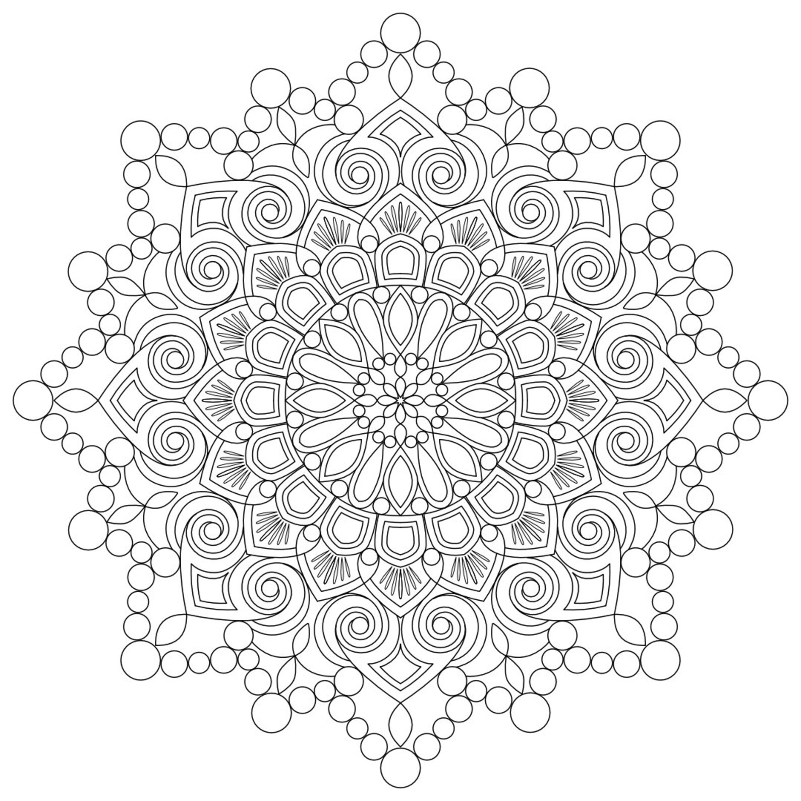 Mandala Coloring Pages, Digital Prints, Geometric Art, Pattern Art, PDF ...