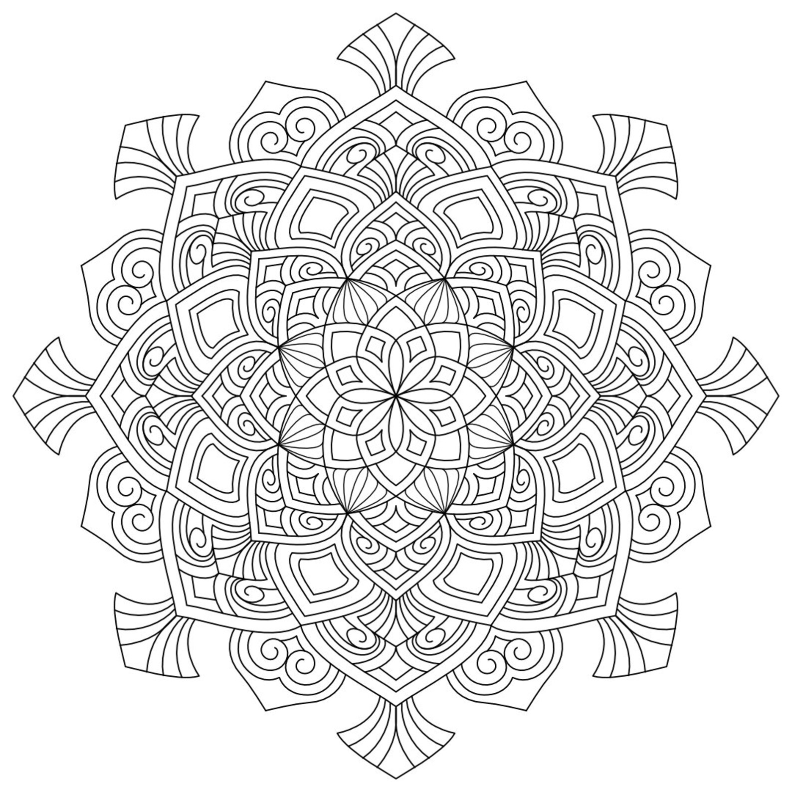 Mandala Coloring Pages, Digital Mandala Art, PDF Download - Etsy