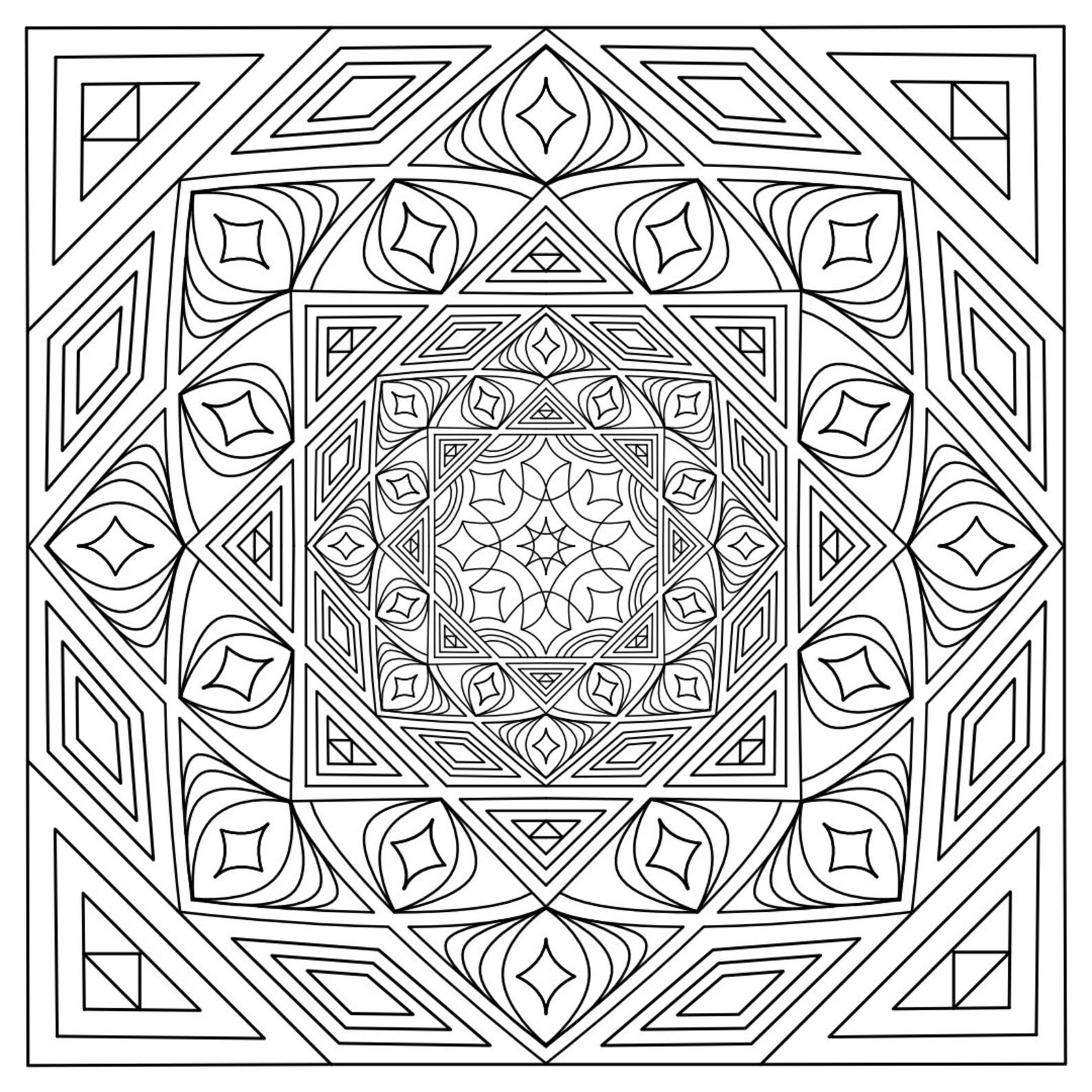 Mandala Coloring Pages, Digital Prints, Geometric Art, Pattern Art, PDF ...