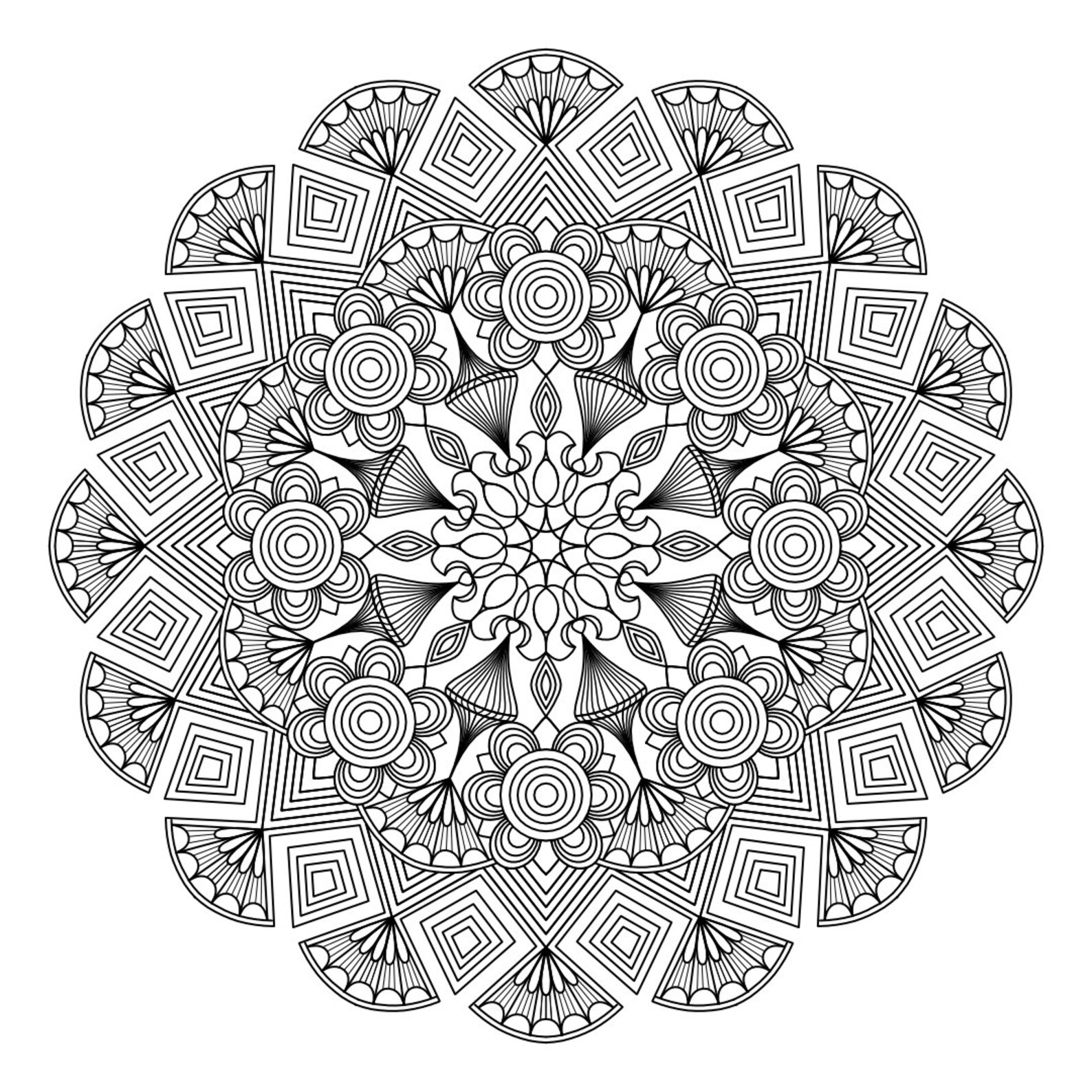 Mandala Coloring Pages, Mandala Madness Series 8 Book 5, PDF Downloads ...