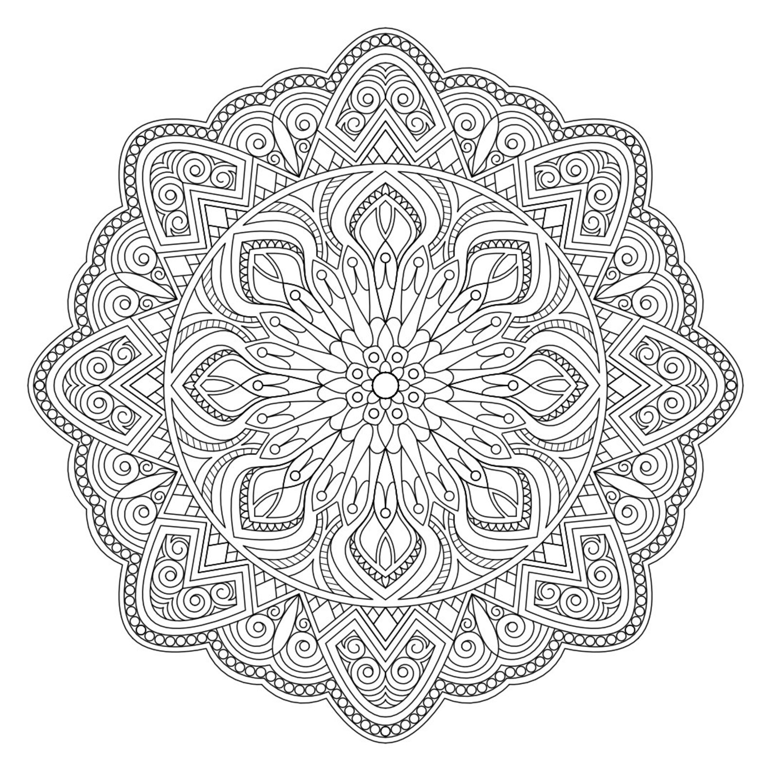 Mandala Coloring Pages, Digital Prints, Geometric Art, Pattern Art, PDF ...