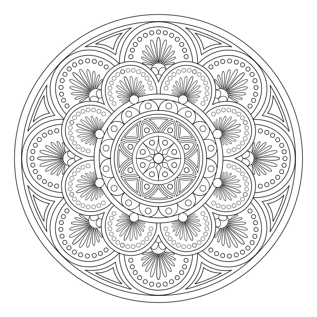Printable Mandala Art, Coloring Pages, Digital Mandala Designs - Etsy