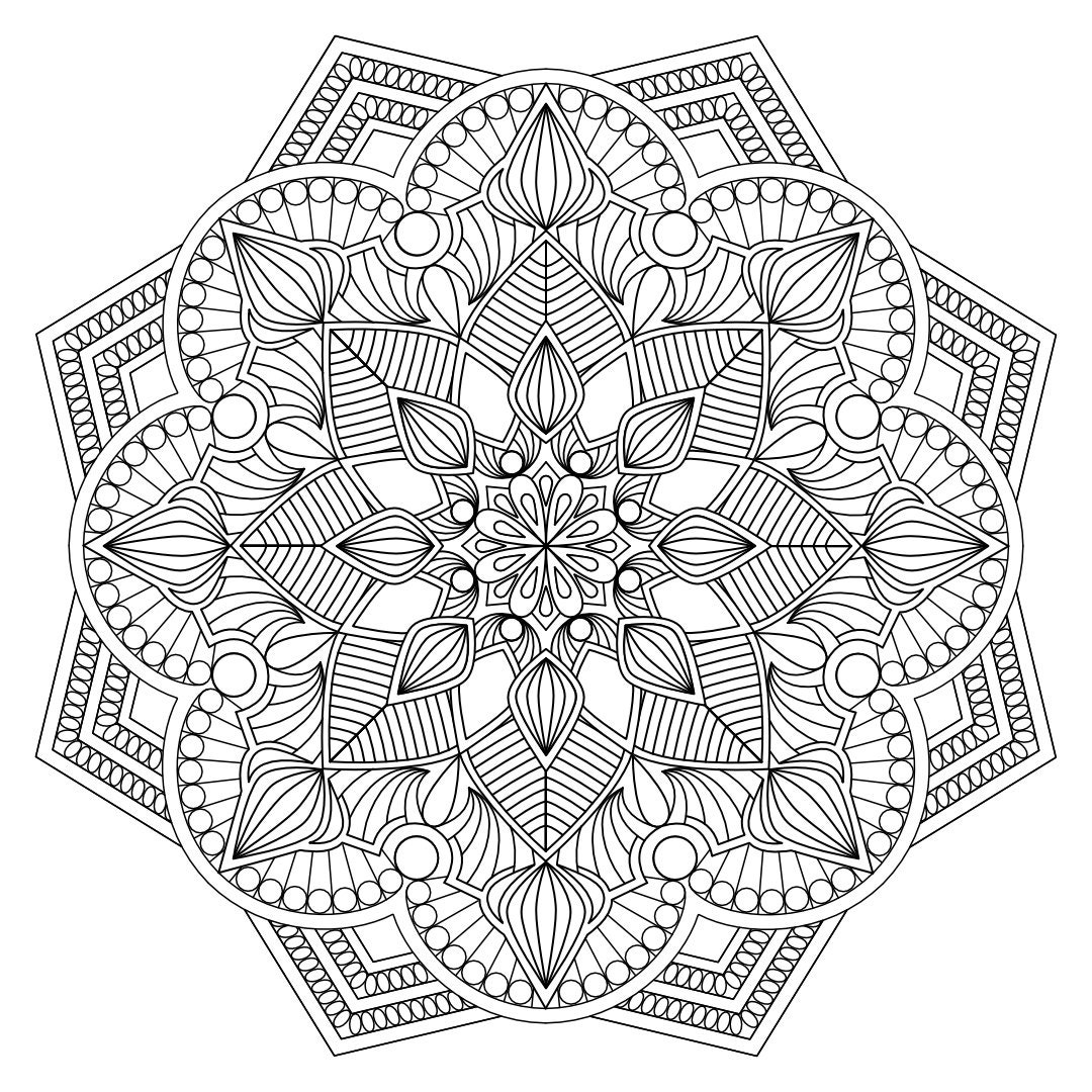 Printable Mandala Art, Coloring Pages, Digital Mandala Designs - Etsy