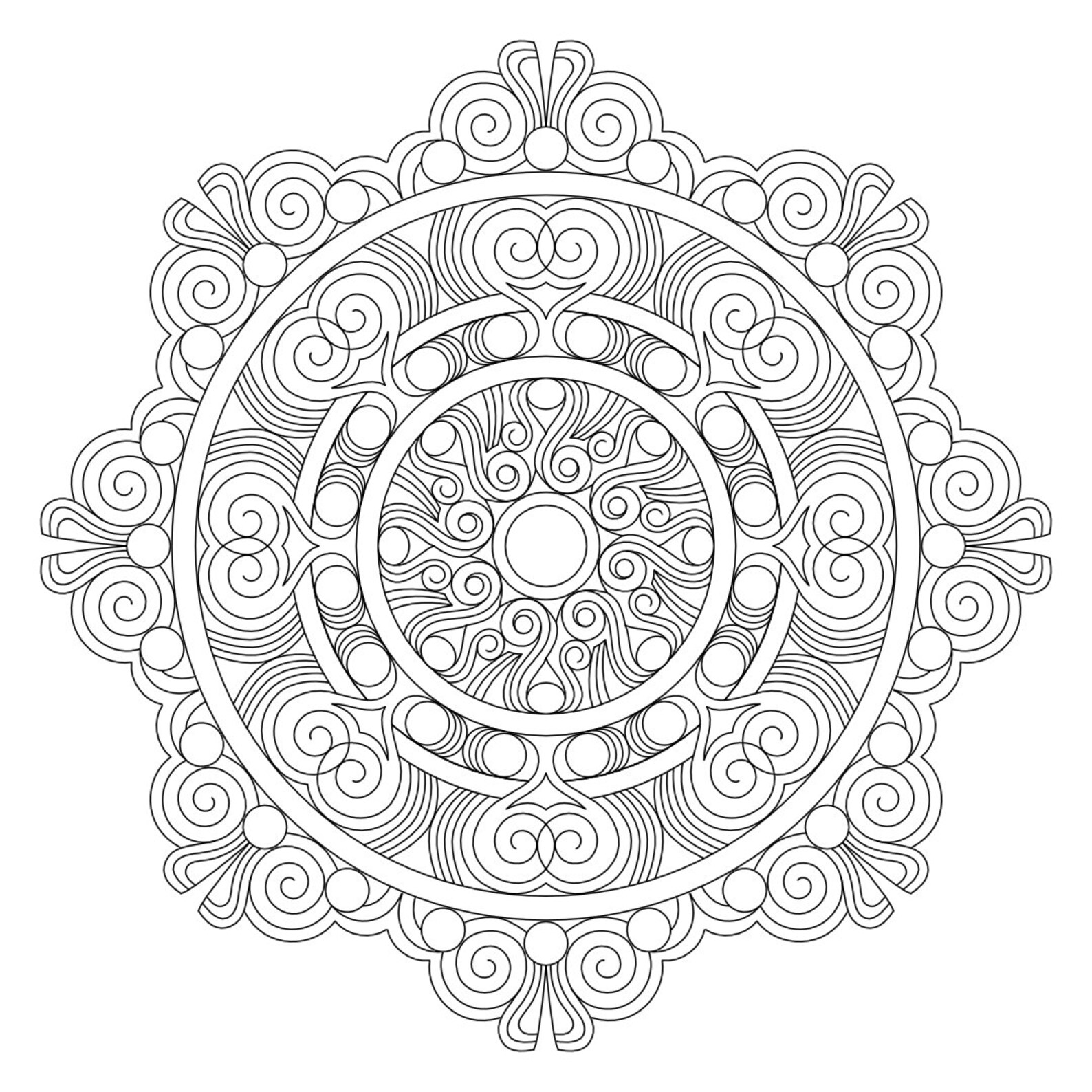Mandala Coloring Pages, Digital Prints, Geometric Art, Pattern Art, PDF ...