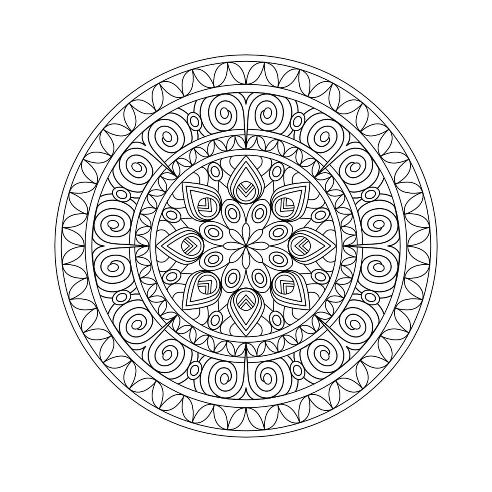 Mandala Coloring Pages, PDF Downloads, Digital Mandala Design, Series 8 ...