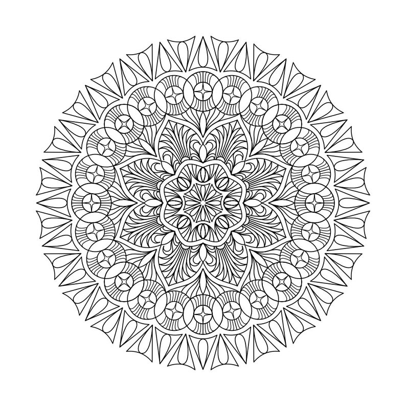 Mandala Coloring Pages, Digital Mandala Art, PDF Download - Etsy