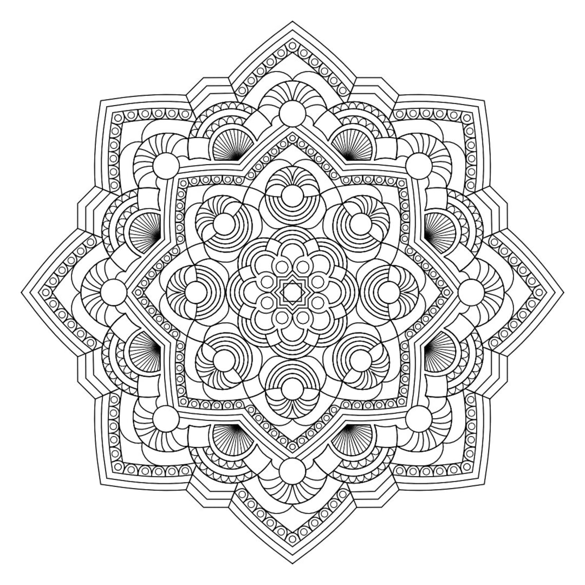 Mandala Coloring Pages, Digital Mandala Art, PDF Download - Etsy