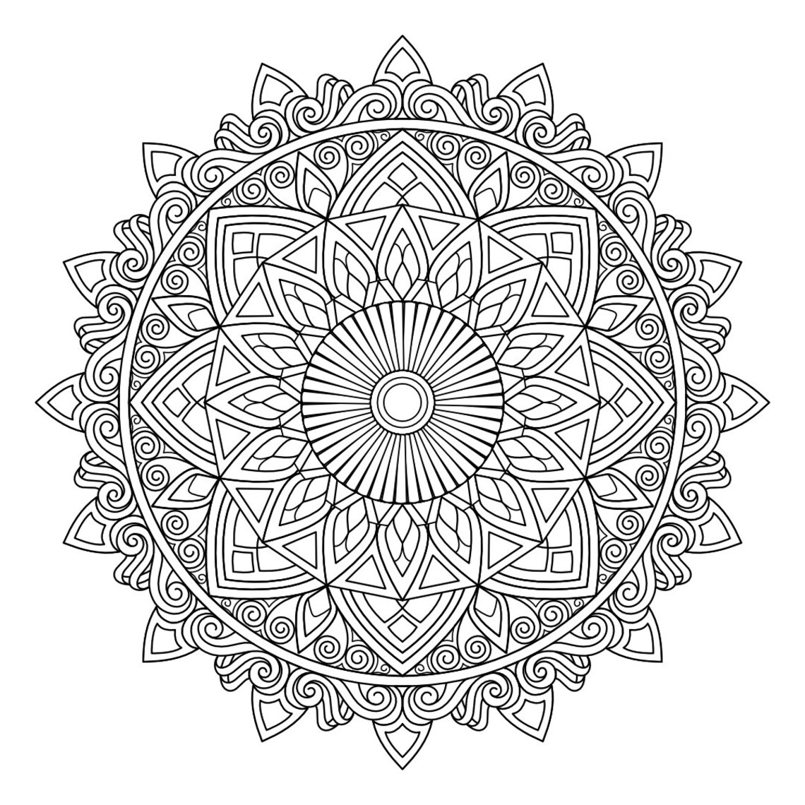 Mandala Coloring Pages, PDF Downloads, Digital Mandala Design, Series 8 ...