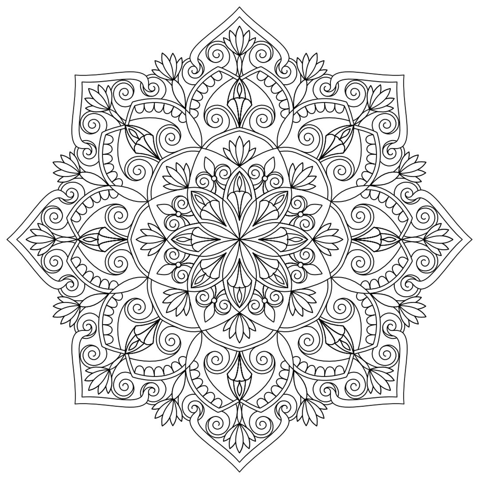 Mandala Coloring Pages, PDF Downloads, Digital Mandala Design, Series 8 ...
