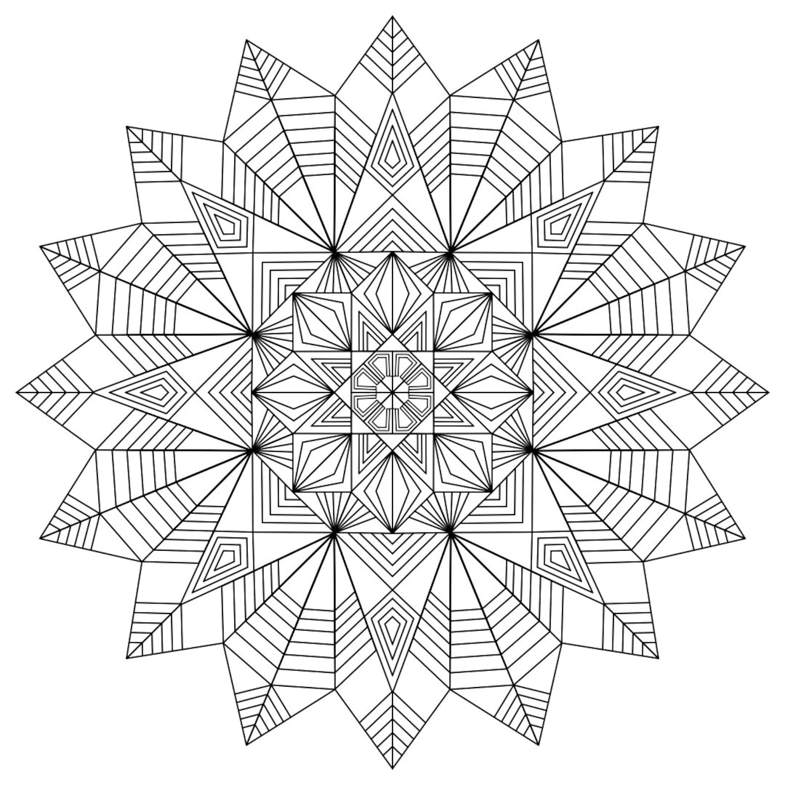 Mandala Coloring Pages, Digital Mandala Art, PDF Download - Etsy