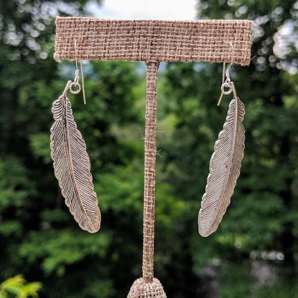 Long Feather Earring - Etsy