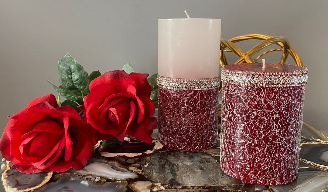 Red Pillar Candle Duo - Etsy