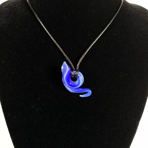 Blue Swirl Glass Snake Pendant 3 - Etsy