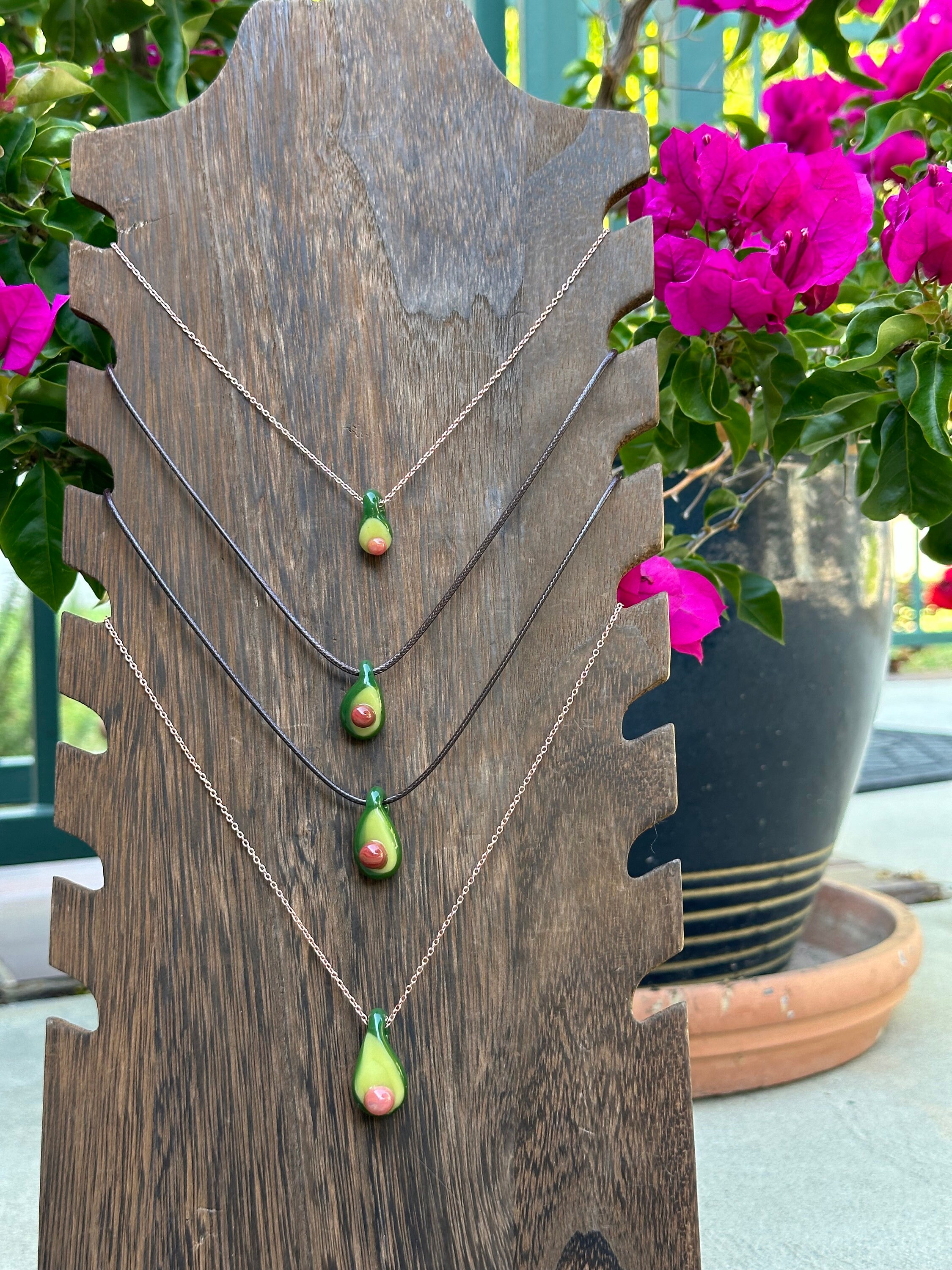 Mini Glass Avocado Necklace (made to Order) - Etsy