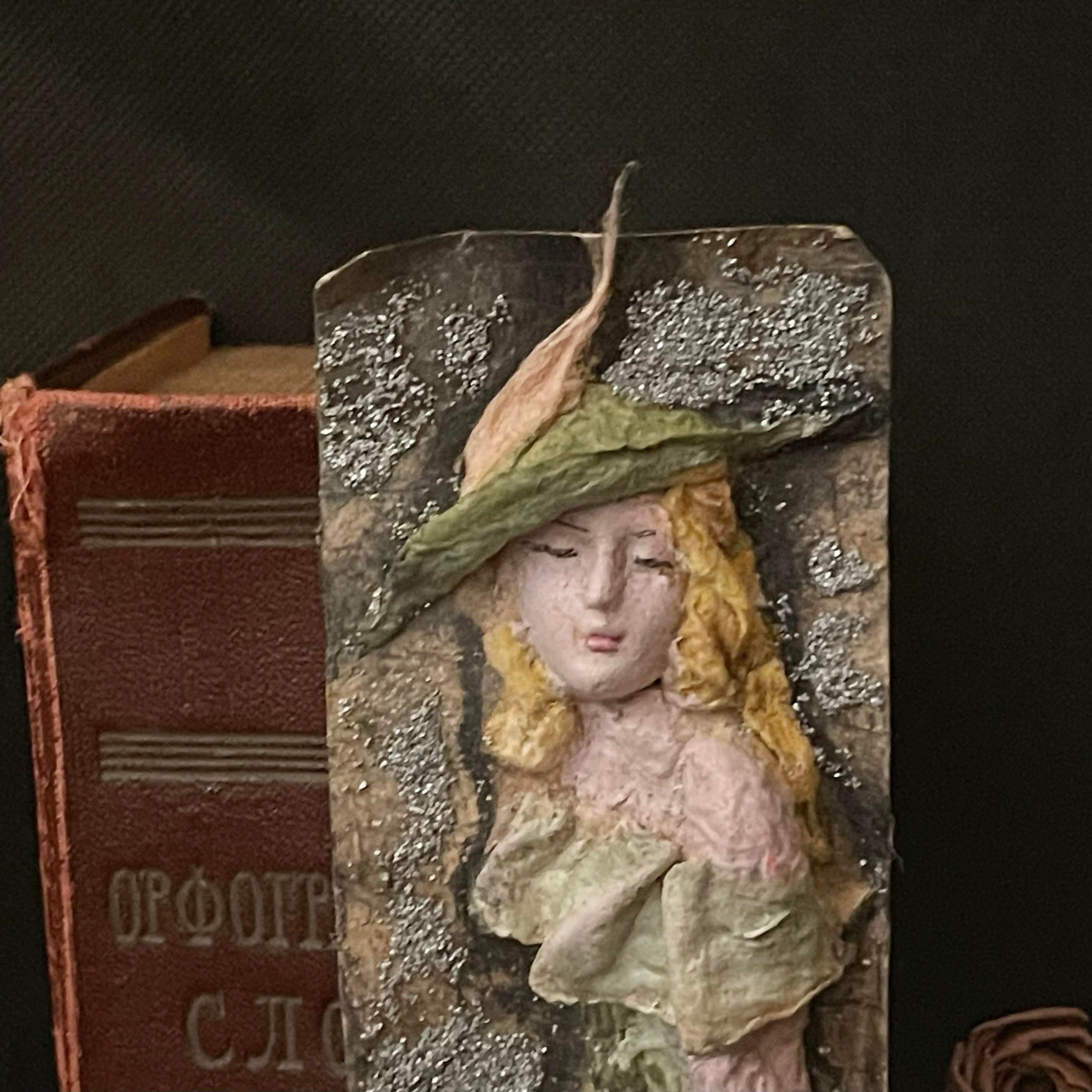 Antique Bookmark, Rare Victorian Bookmark, Vintage Spun Cotton Paper ...