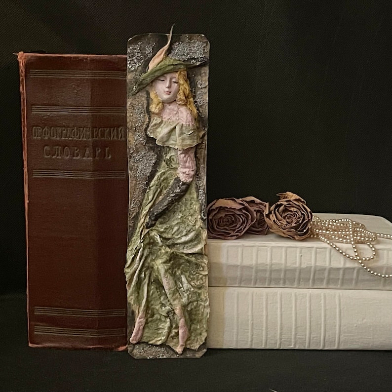 Antique Bookmark, Rare Victorian Bookmark, Vintage Spun Cotton Paper ...