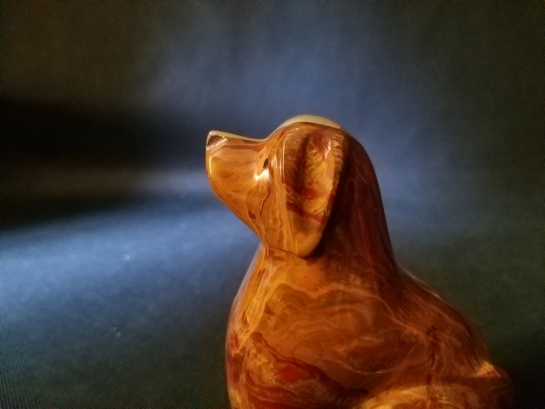 Onyx Dog Vintage Onyx Stone Dog Figurine Stone Dog Statue Natural Onyx ...