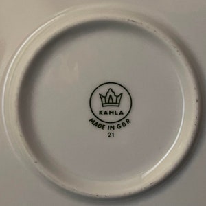 RARE Vintage Dinner Plate Madonna Kahla Porcelain Plate Made in GDR Gold Trim Large Porcelain ...