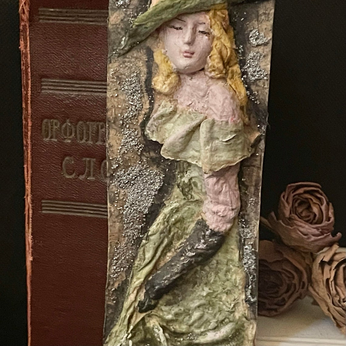 Antique Bookmark, Rare Victorian Bookmark, Vintage Spun Cotton Paper ...