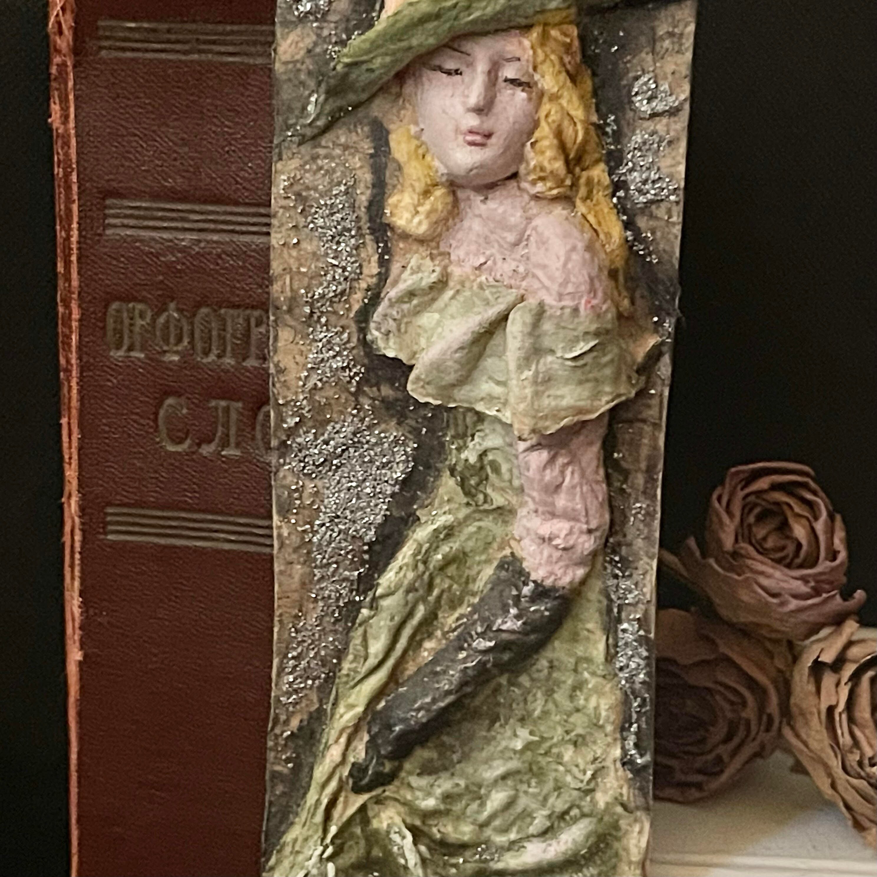 Antique Bookmark, Rare Victorian Bookmark, Vintage Spun Cotton Paper ...