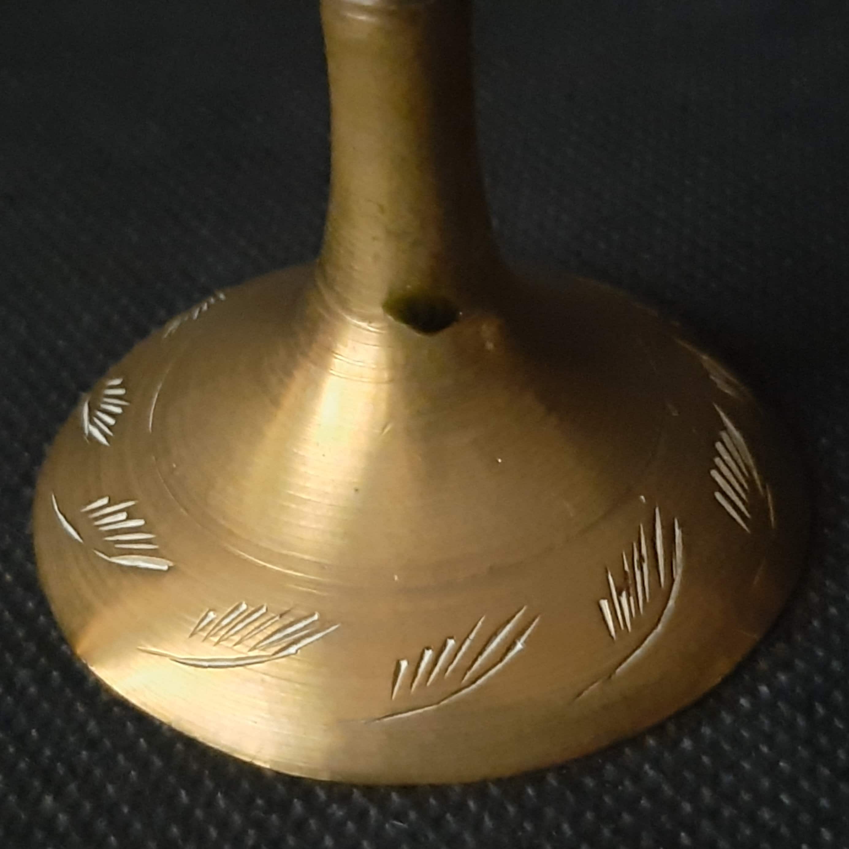 Vintage Etched Brass Vase Made in India Mantle Brass Decor Vintage ...