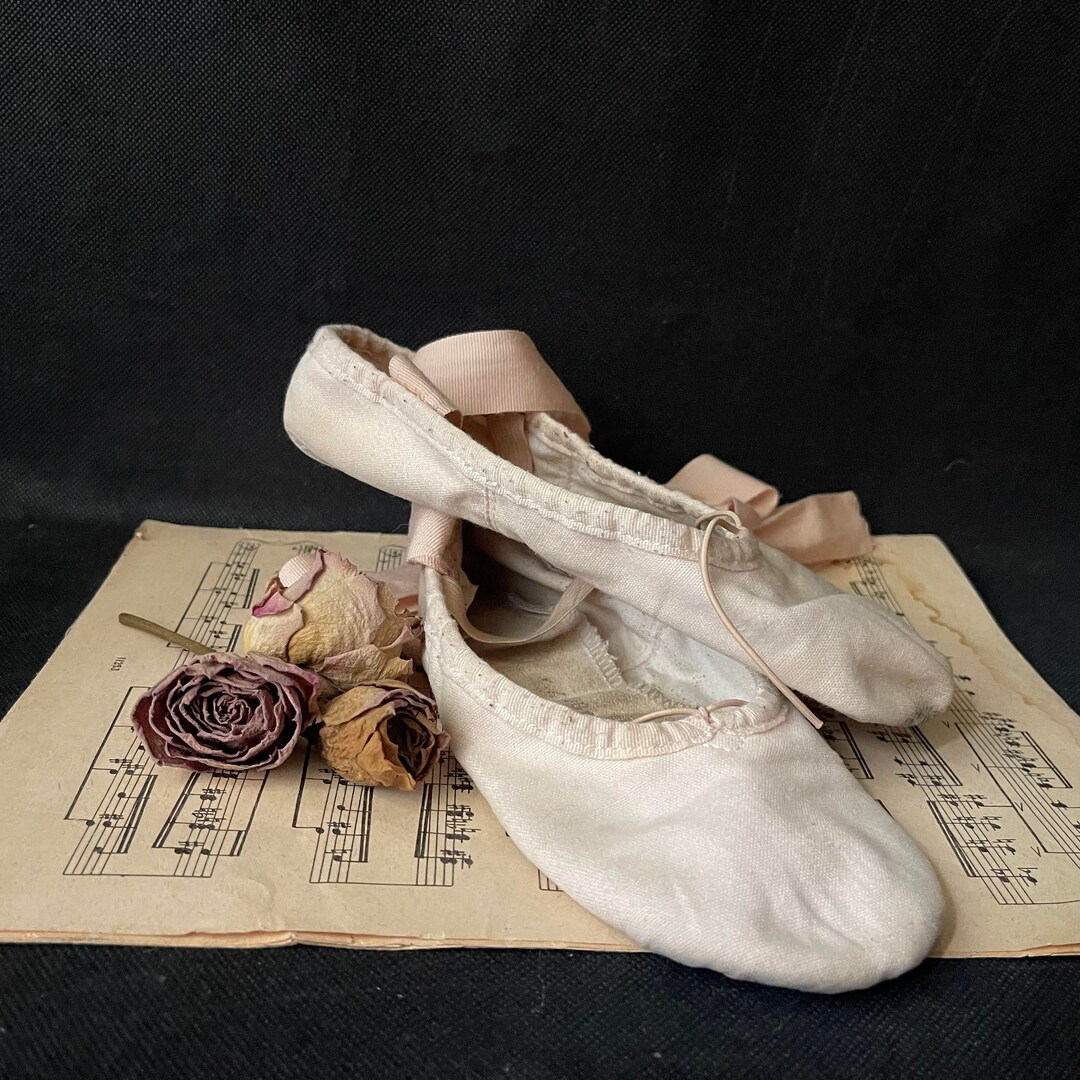 Vintage Ballet Slippers Split Soles Worn Ballerina Shoes Old Training ...