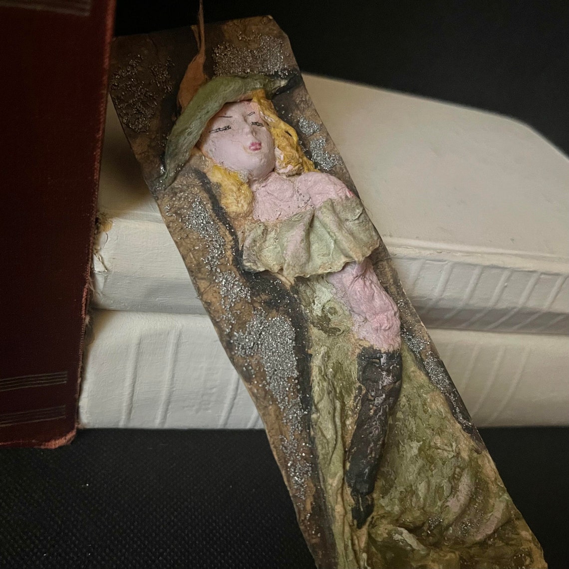 Antique Bookmark, Rare Victorian Bookmark, Vintage Spun Cotton Paper ...