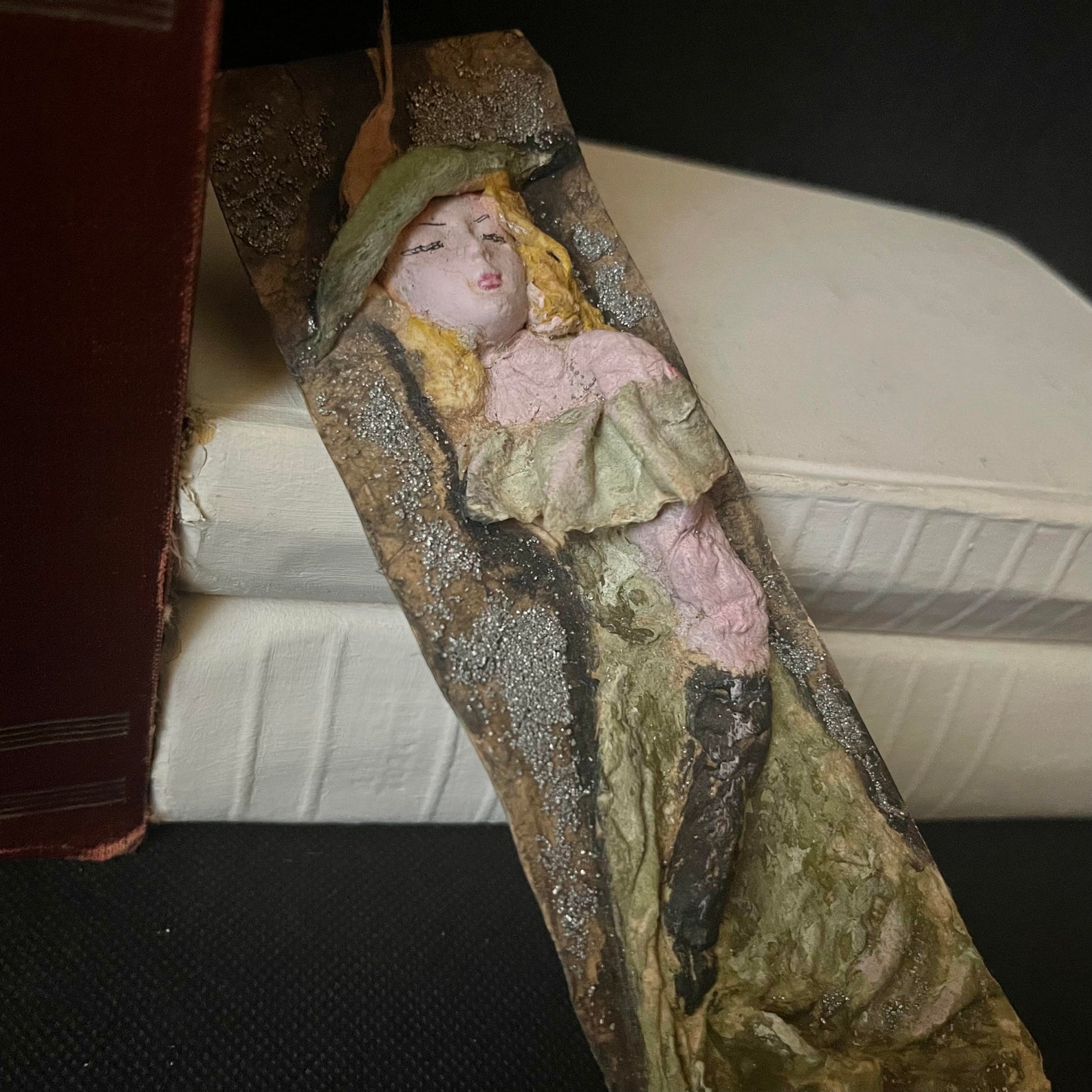 Antique Bookmark, Rare Victorian Bookmark, Vintage Spun Cotton Paper ...