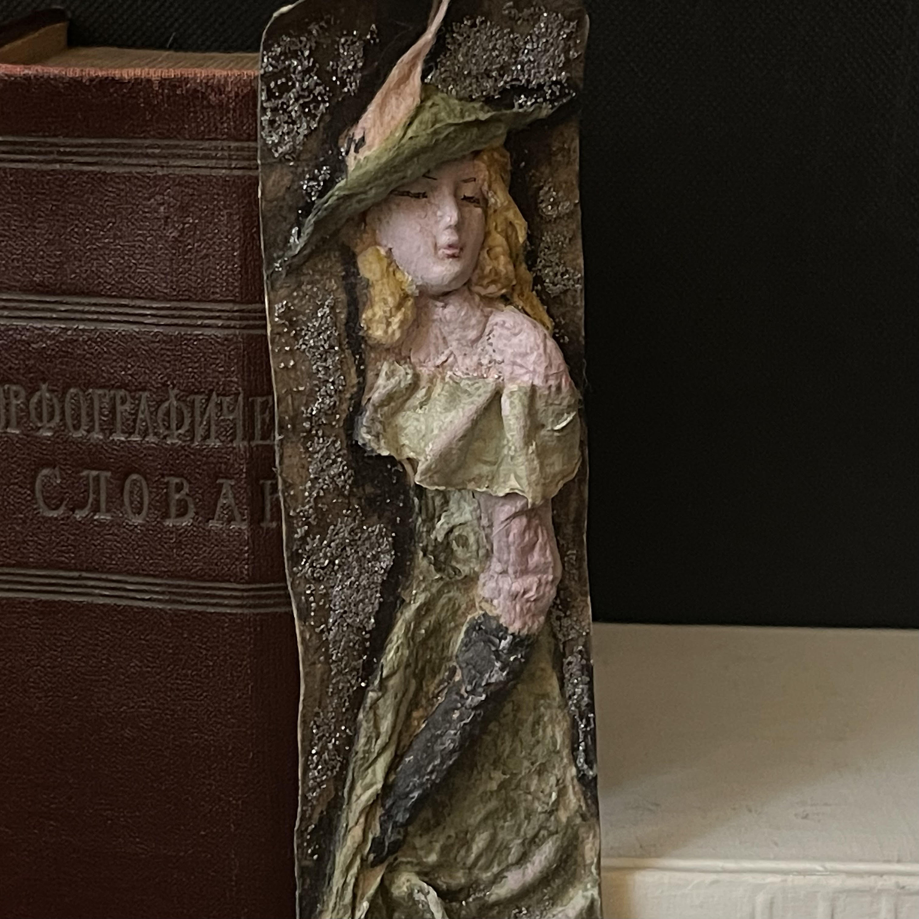 Antique Bookmark, Rare Victorian Bookmark, Vintage Spun Cotton Paper ...