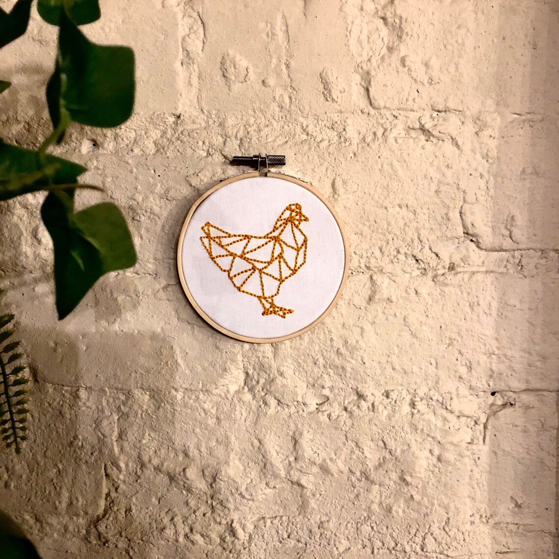 Geometric Chicken Embroidery Handmade Embroidery Hoop - Etsy UK