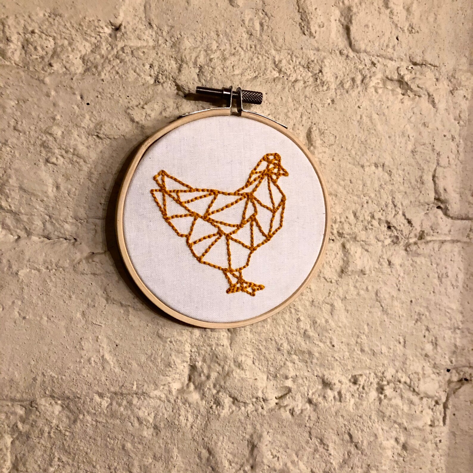 Geometric Chicken Embroidery Handmade Embroidery Hoop - Etsy UK