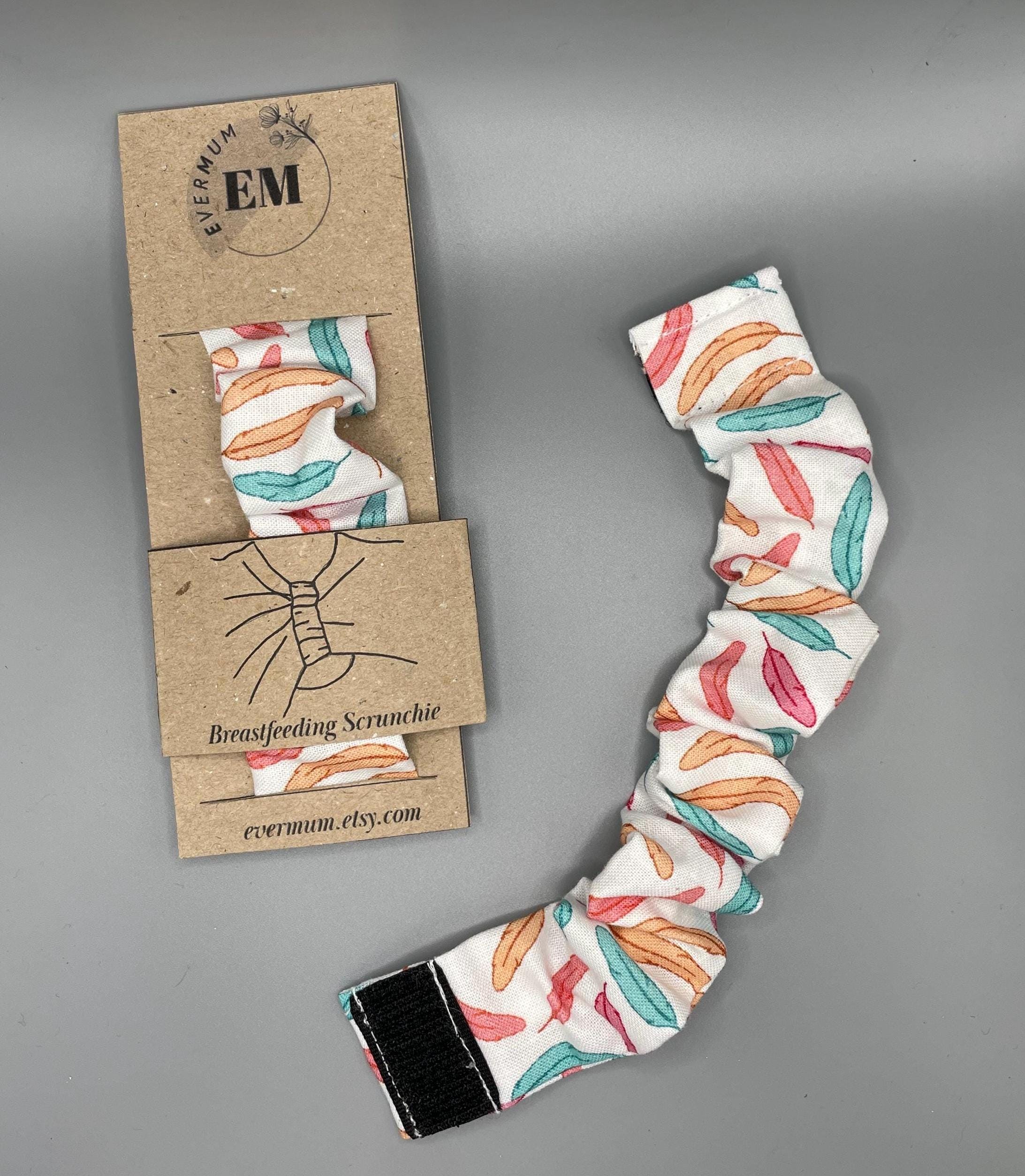 Breastfeeding Scrunchie| This Side Next Bracelet. Coloured Feathers ...