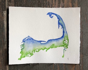 Cape Cod Watercolor Map - Etsy