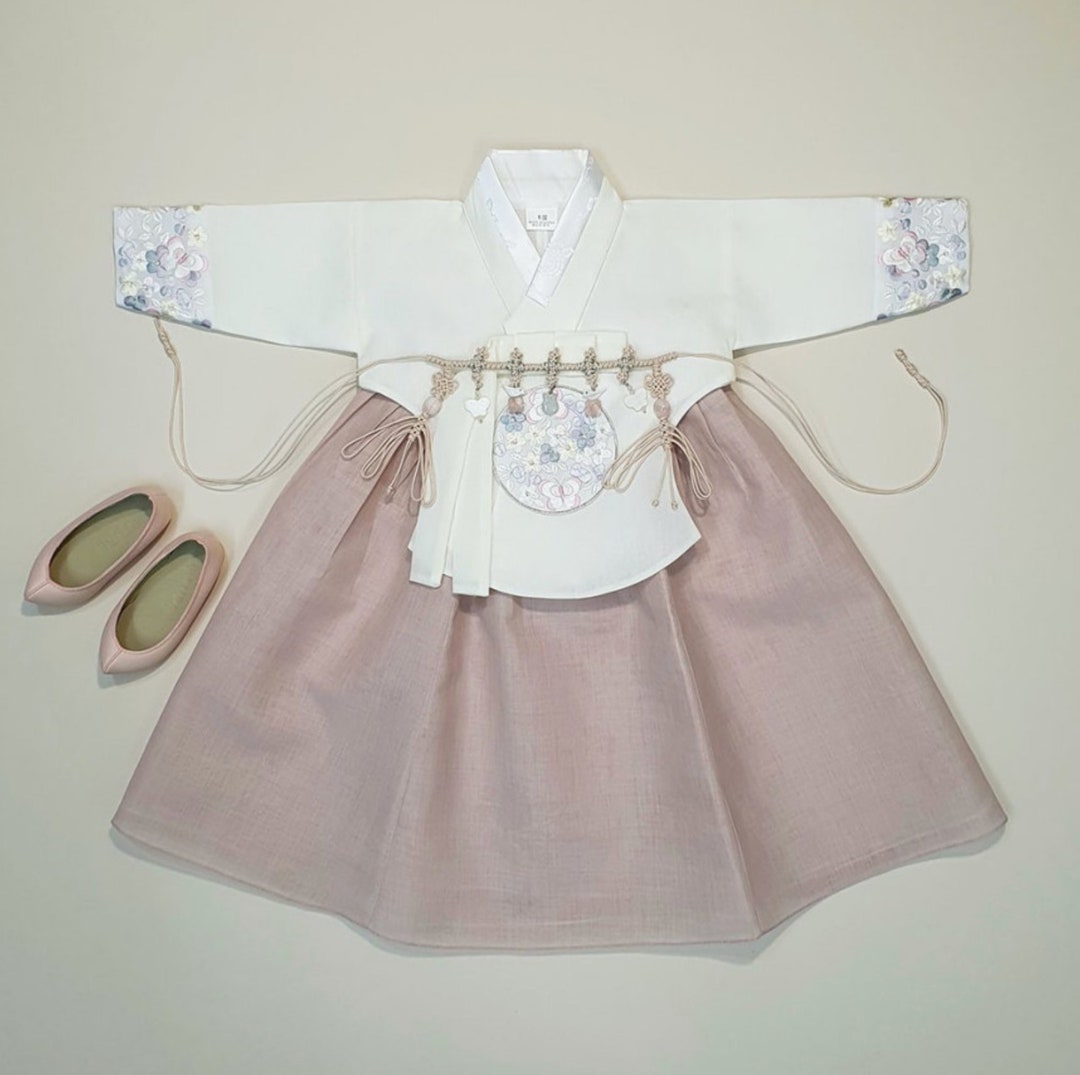 Butterfly Embroidery Ivory HANBOK 100days1age Korean 1ST - Etsy