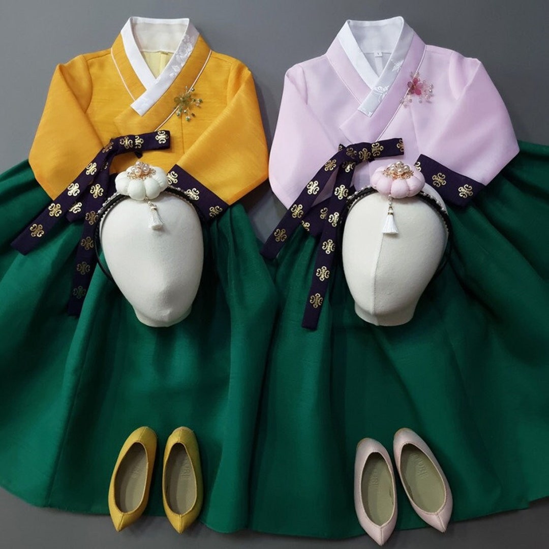 Dami Red Green HANBOK 112y/o Girl, Korean 1ST Birthday Party, Dol ...