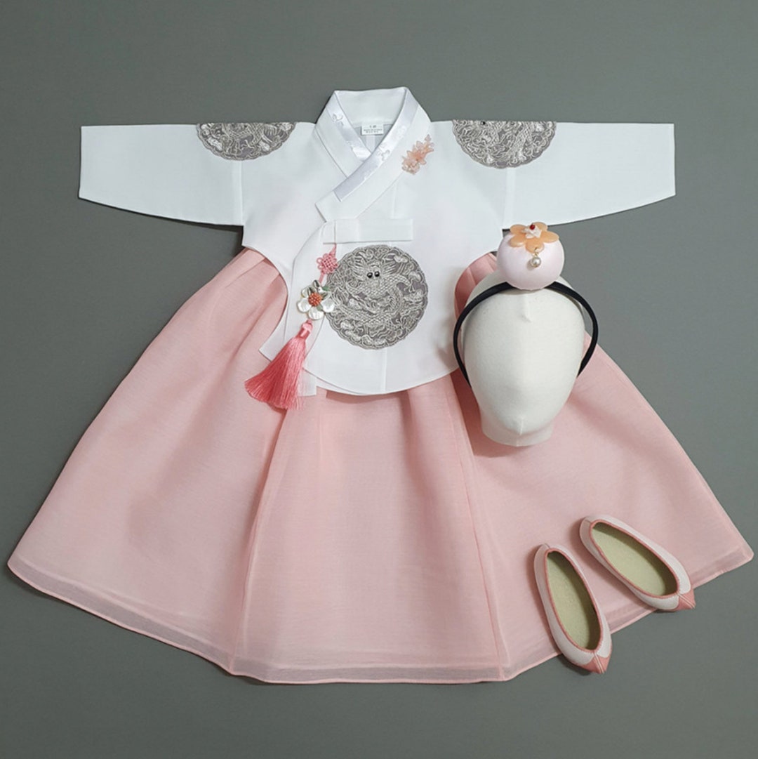 White Princess Hanbok, 7 Colors of Skirt, Baby Girl Hanbok ...