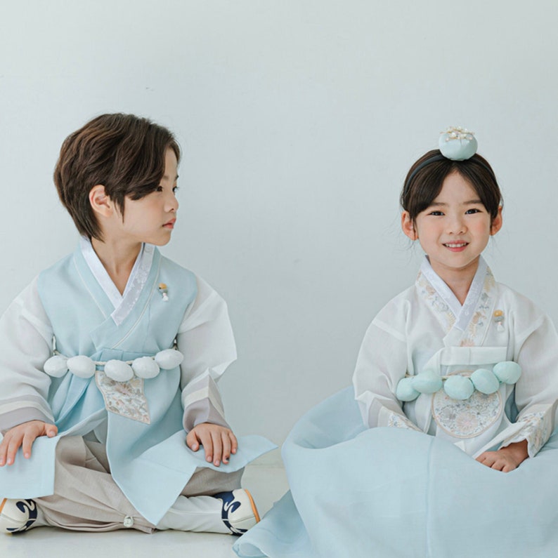 Saekdong Embroidery Sky HANBOK 100days10y/o Girl Korean 1ST - Etsy
