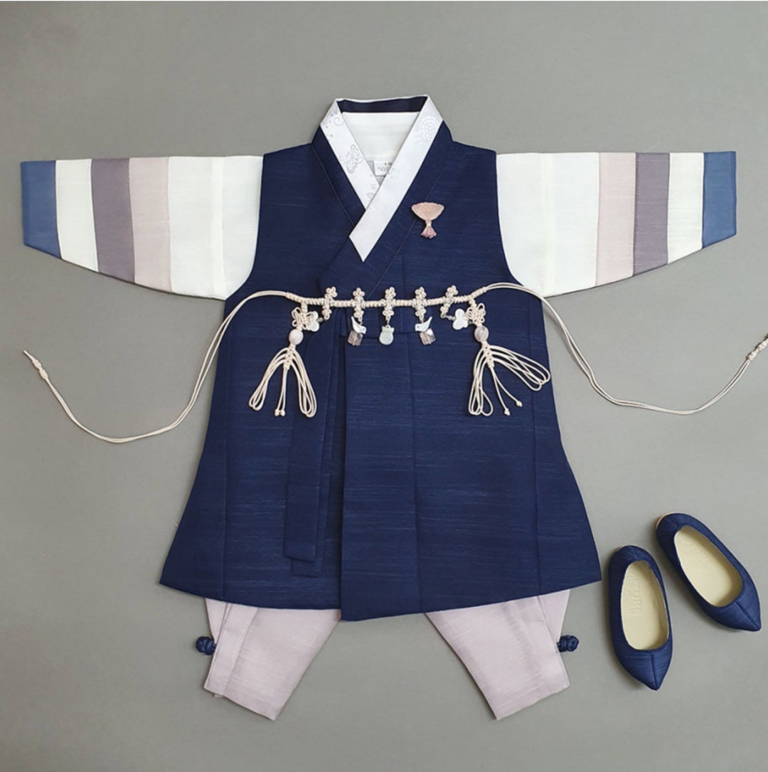 Saekdong Navy HANBOK 100 Days10y/o Boy, Korean 1ST Birthday Party, Dol ...
