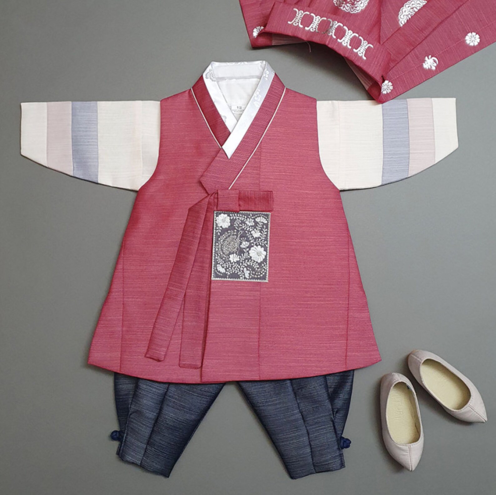 Saekdong Indie Red Hanbok Baby Boy 100days10years Dol - Etsy