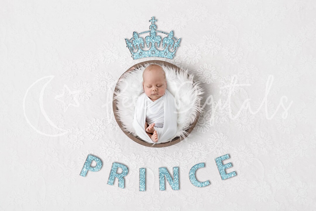 Prince Sign Backdrop, Digital Backdrop, Newborn Digital Backdrop, Blue ...