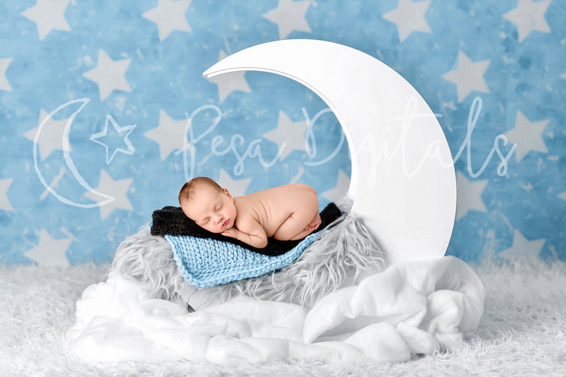 Newborn Digital Backdrop, Digital Background, White Moon Backdrop ...