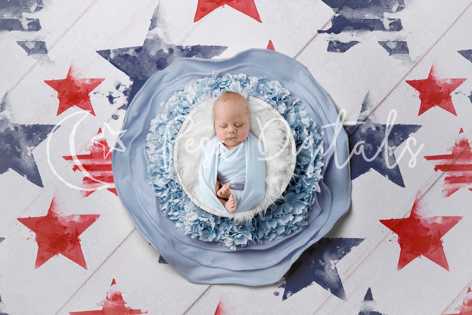 Stars Digital Backdrop, Newborn Digital Backdrop Boy Girl, 4th of July ...