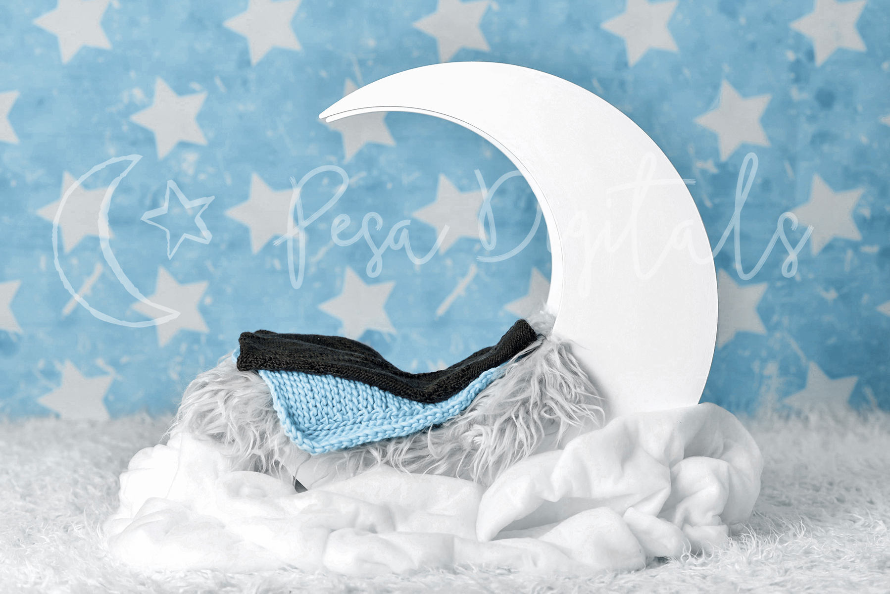 Newborn Digital Backdrop, Digital Background, White Moon Backdrop ...